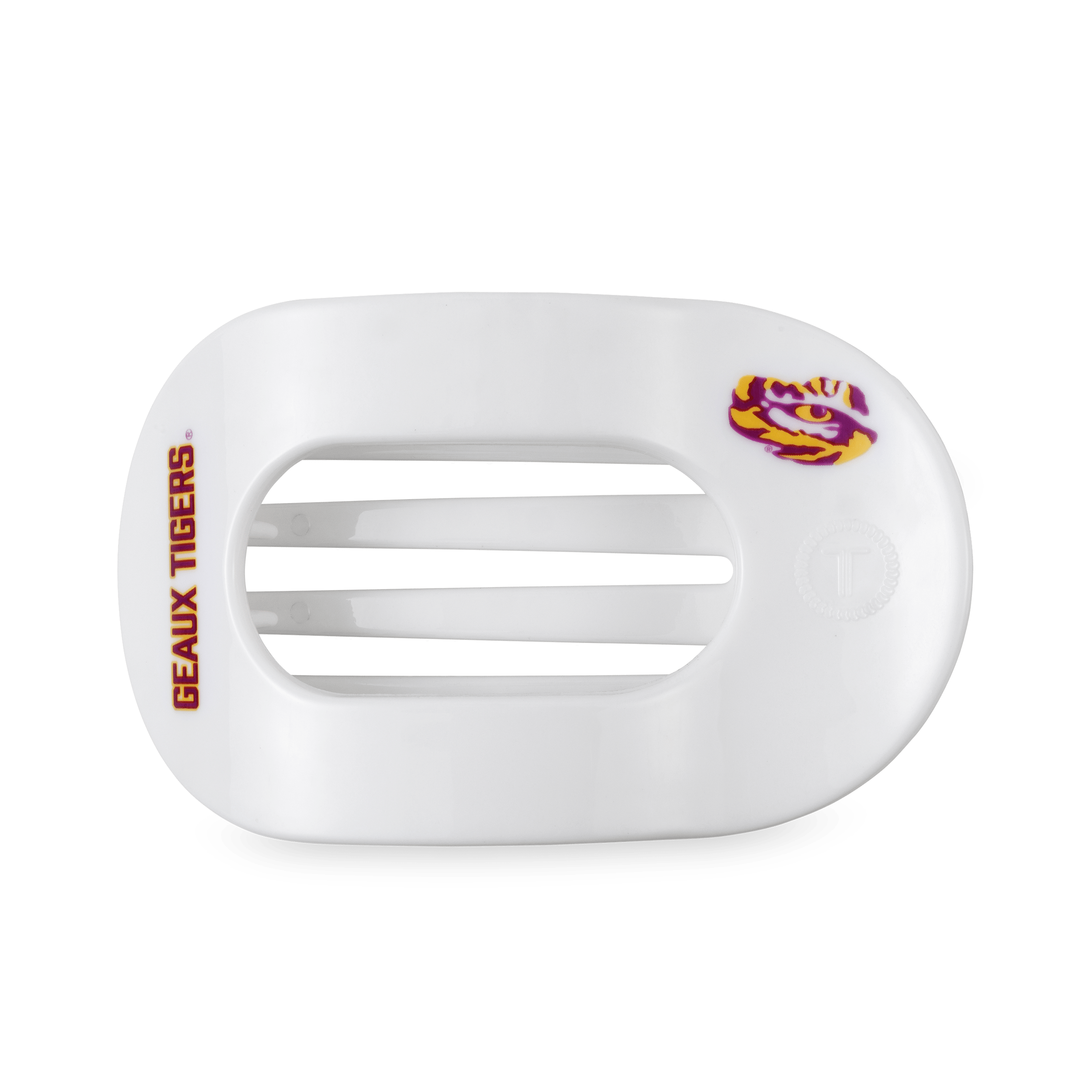 Geaux Tigers! Large Flat Round Hair Clip in White, Purple and Gold ...