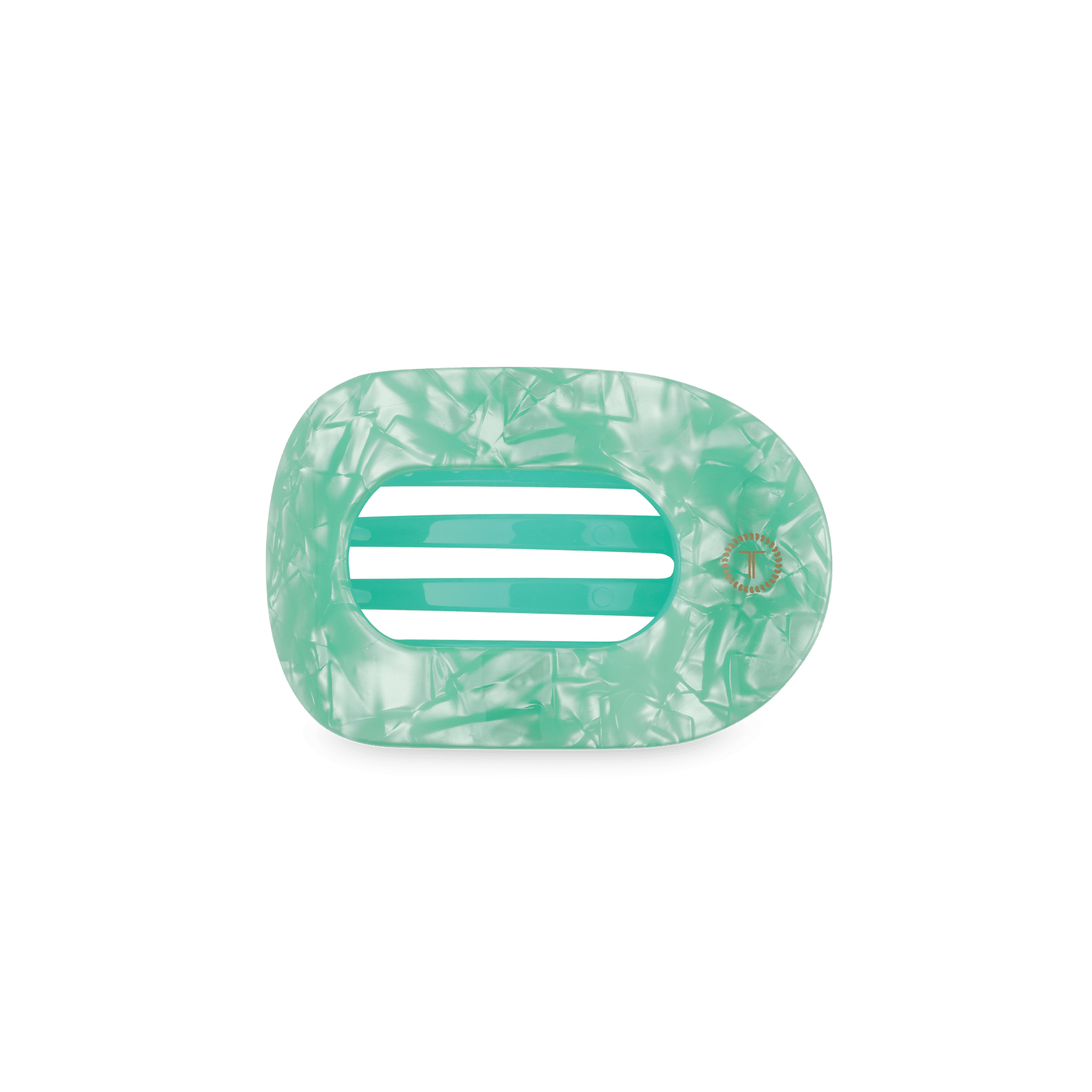 Spring Splash Small Flat Round Hair Clip in Green | TELETIES