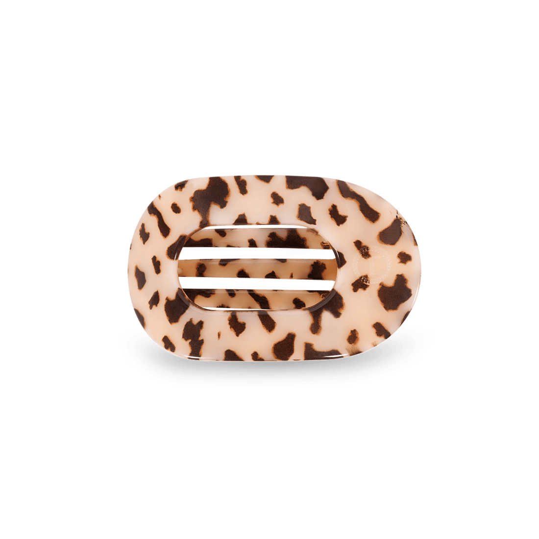 Blonde Tortoise Small Flat Round Hair Clip in Beige and Brown | TELETIES