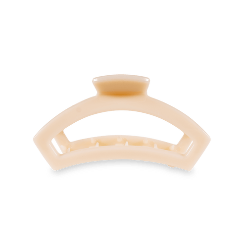 Open Almond Beige Medium Claw Hair Clip in Beige | TELETIES